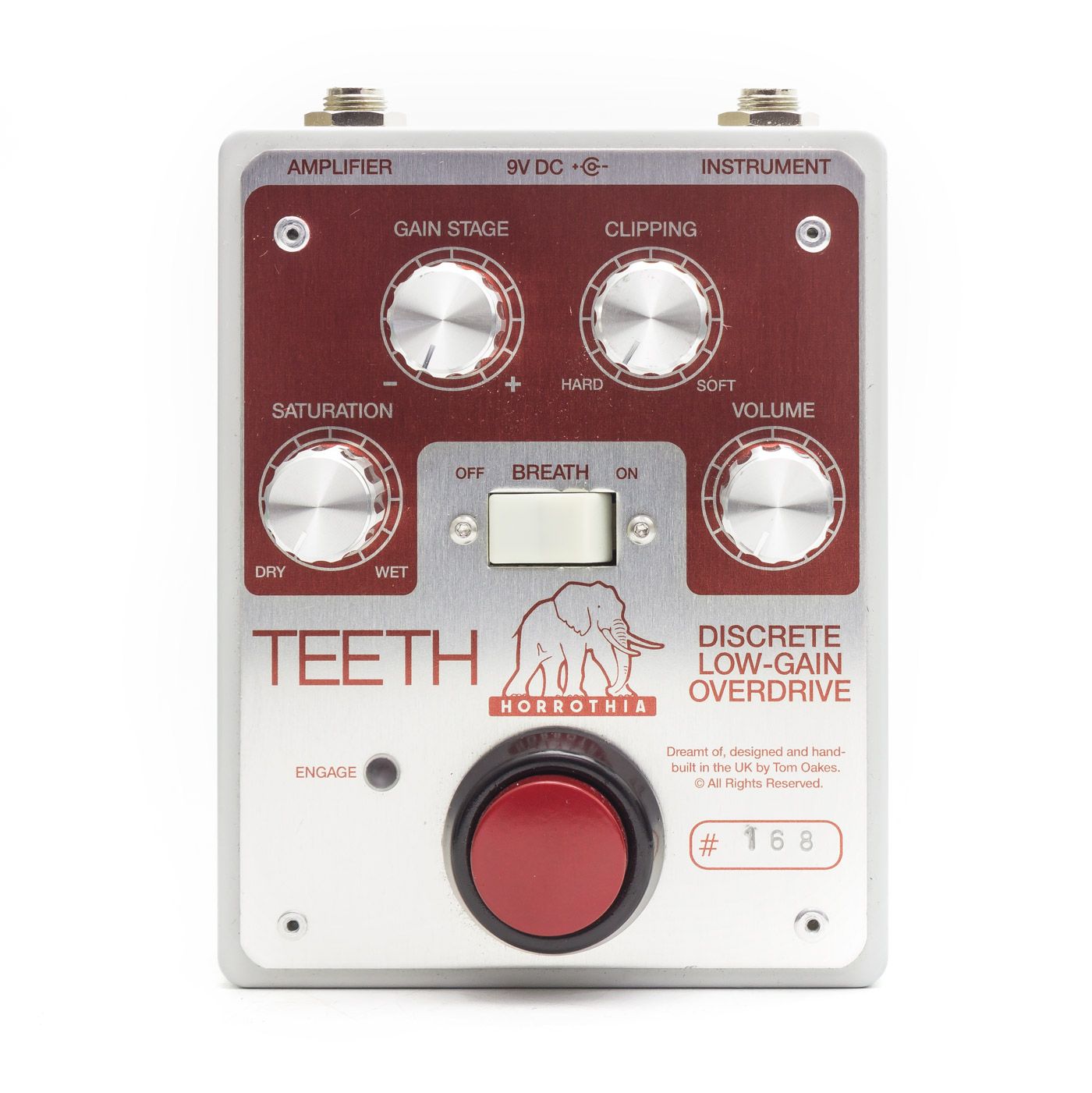Horrothia Effects Teeth Discrete Low-Gain Overdrive - педаль эффектов (Дисконтный товар. Возможны мелкие царапины и потёртости на корпусе)