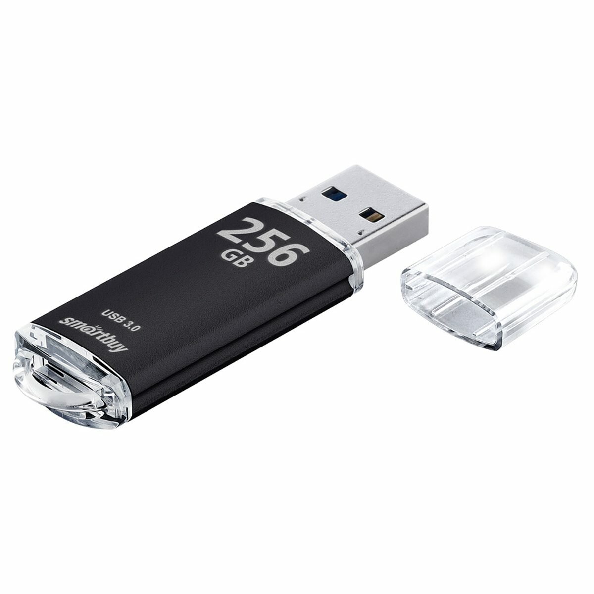 Флеш-память USB SmartBuy V-Cut 256Gb, USB 3.0 Flash Drive, черный (металл. корпус ) (SB256GBVC-K3)