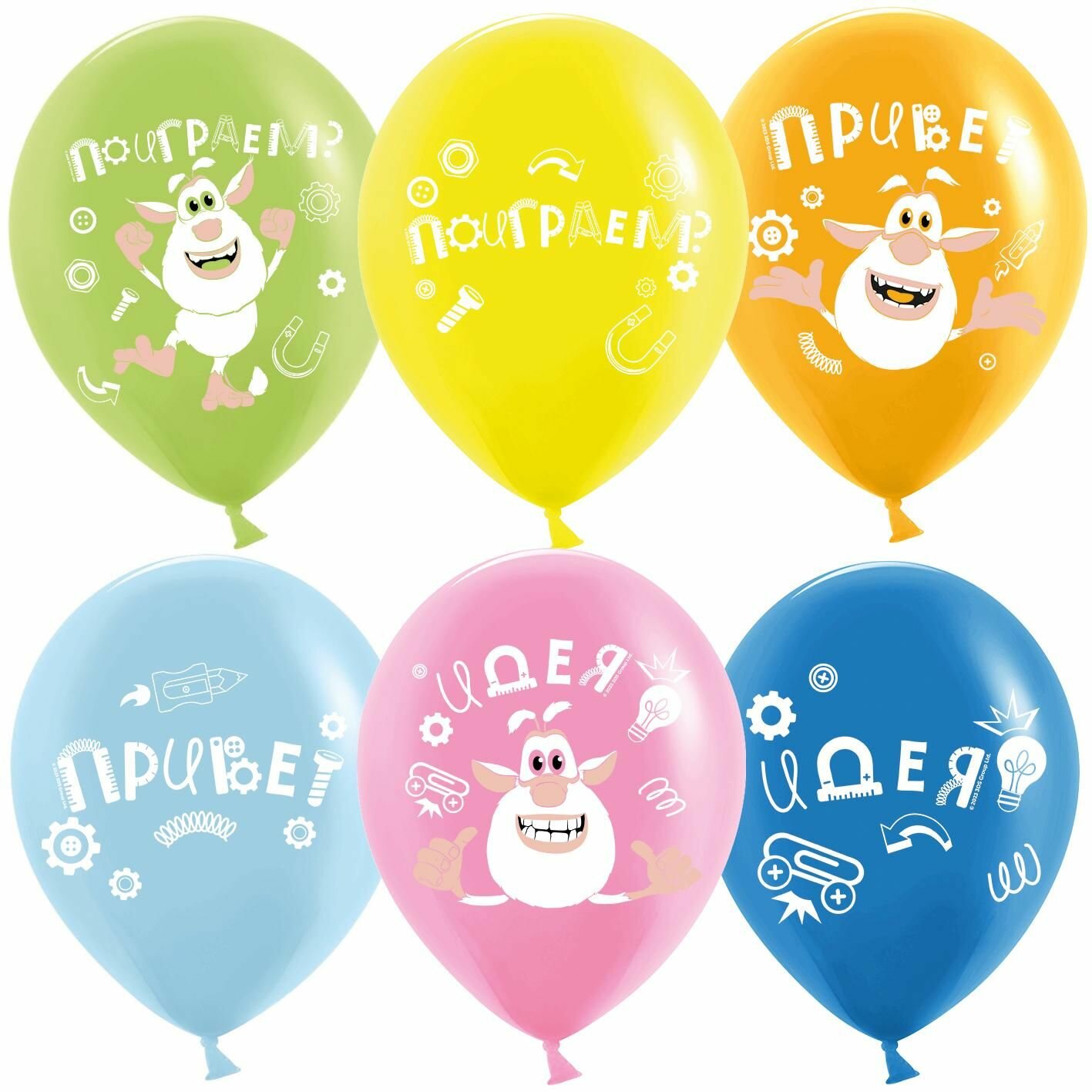 Набор воздушных шариков Дон Баллон 12", 30 см, Буба, играем вместе, ассорти, пастель, 10 шт