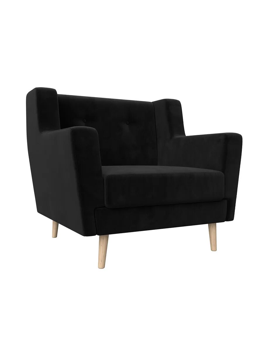 Кресло Брайтон, 79х86х78 см, нераскладное, на деревянных ножках, велюр