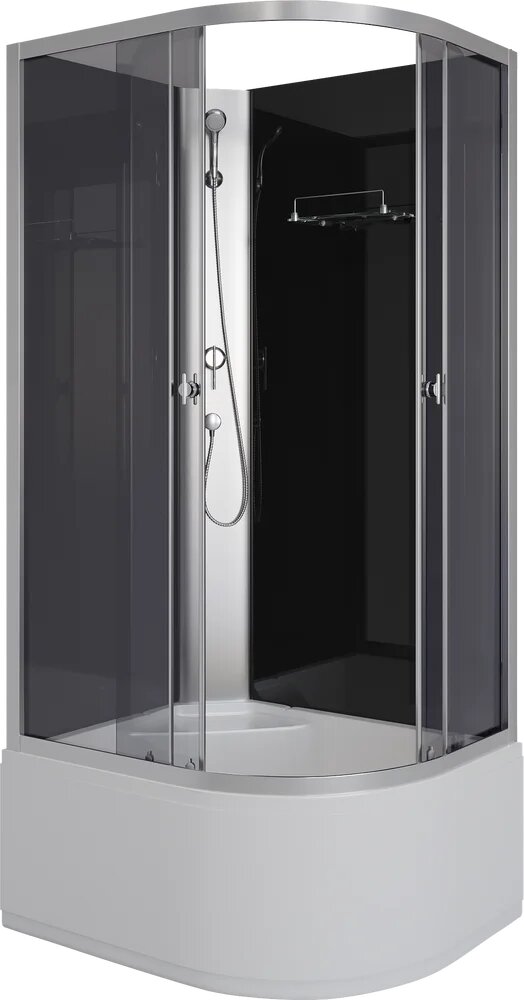 Душевая кабина Niagara Eco E90/70/40L/TN/BK стеклянная, 90x70, высокий поддон, открытая (без крыши), с сиденьем, без гидромассажа