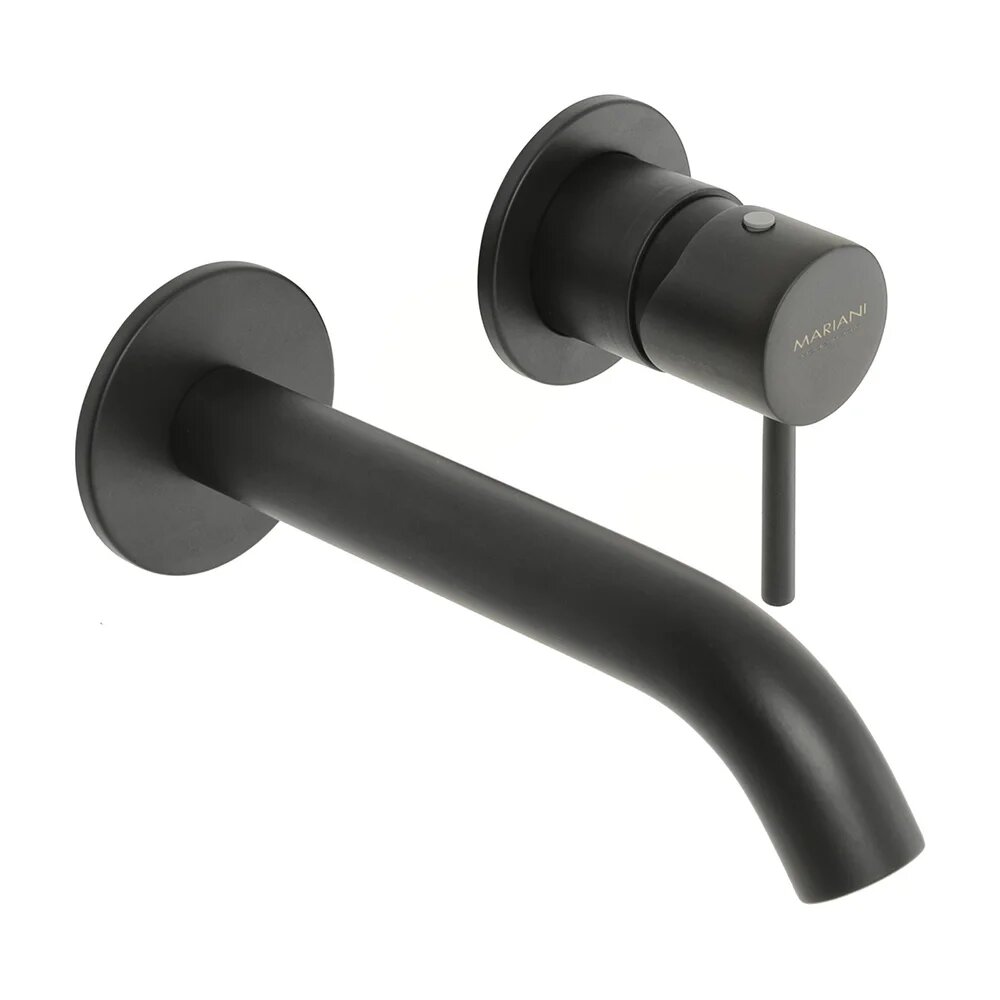 Смеситель для раковины Mariani Next B14565NSP встраиваемый, скрытого монтажа, черный, матовый, кран для ванной в раковину, из латуни, рычажный, с керамическим картриджем, с функцией экономии расхода