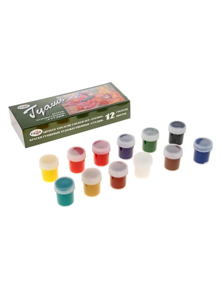 Гуашь Студия, 12 цветов