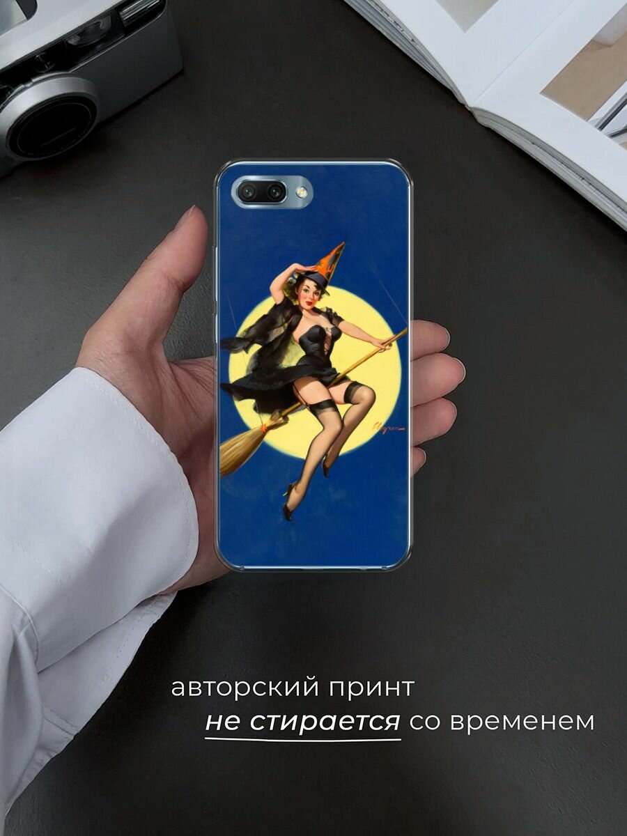 Силиконовый чехол на Honor 10 / Хонор 10 с принтом "Pin-Up Witch" — фото 1