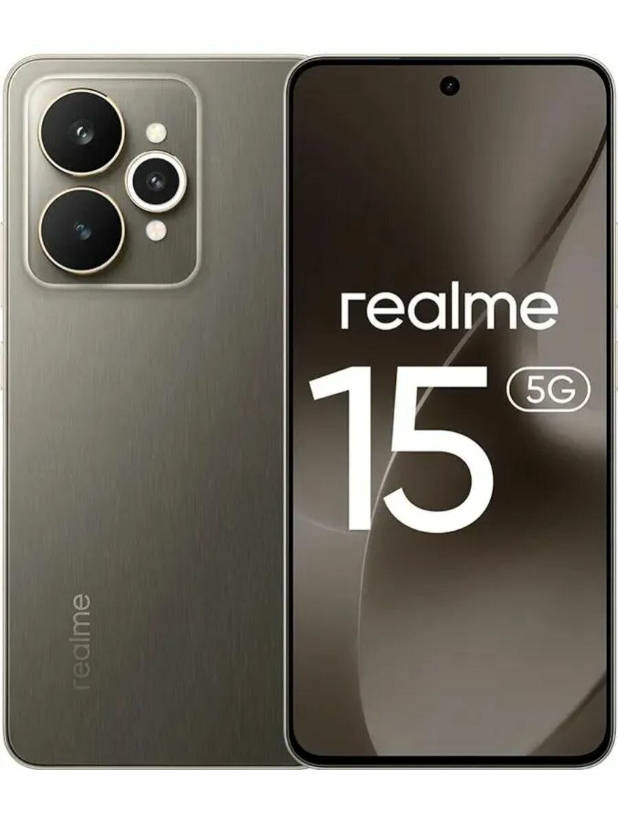 Смартфон realme 15 5G, 8GB/256GB, экран 6.77", AMOLED, 240Hz, чёрный металл