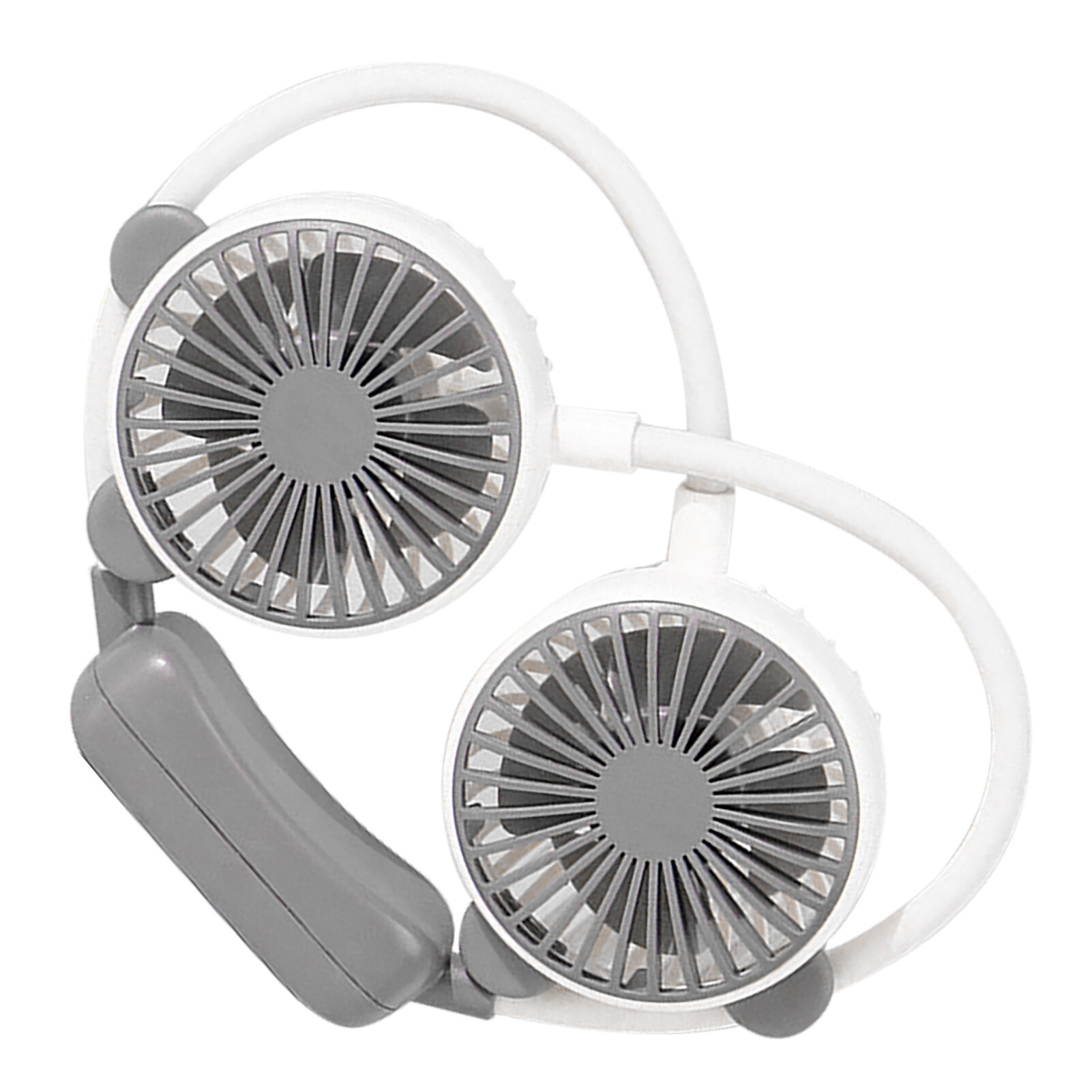 Портативный шейный вентилятор Гибкий носимый USB перезаряжаемый мини-подвесной вентилятор без рук для офисных путешествий Белый