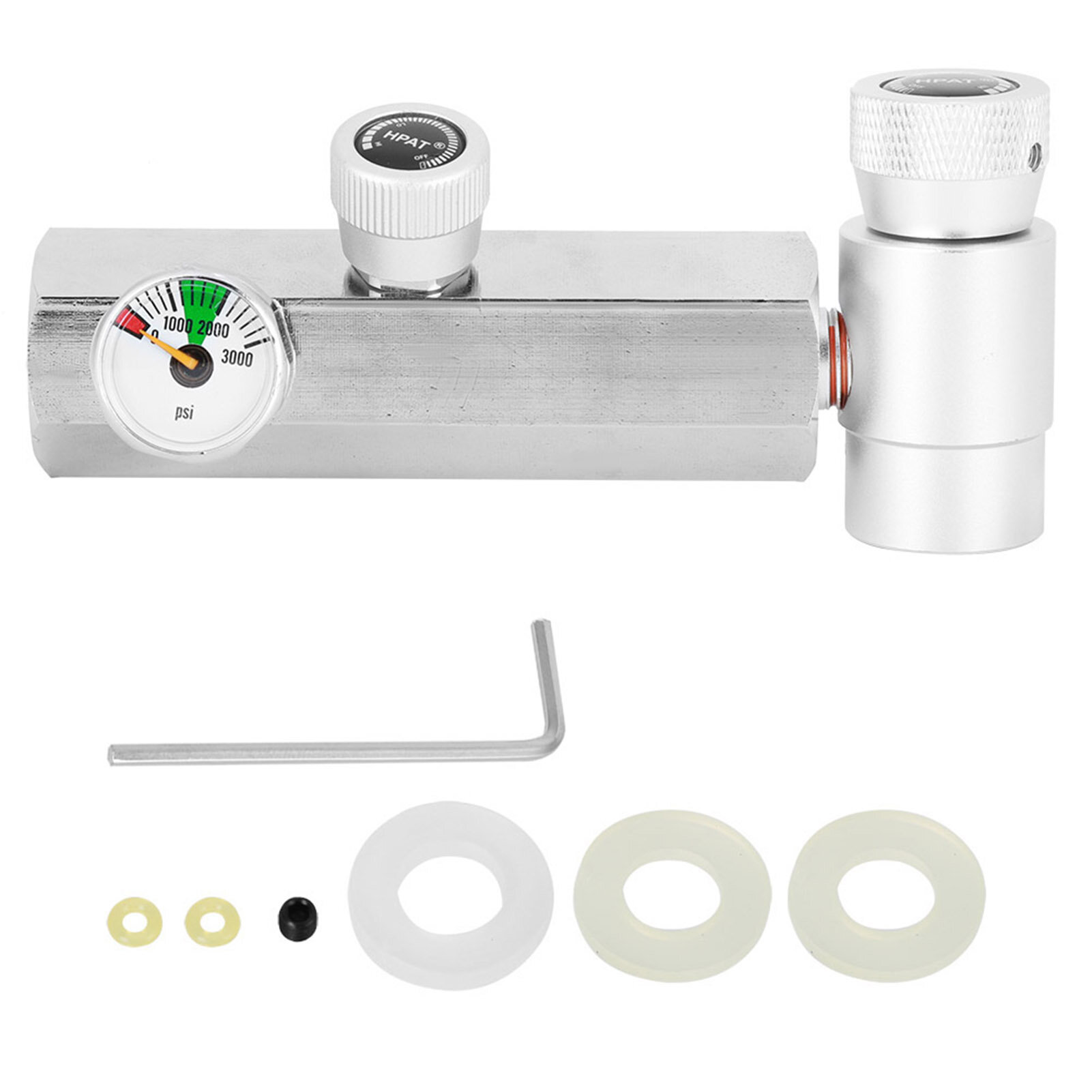 Адаптер для заправки цилиндра Long CGA320 с манометром 3000psi Silver Soda ASA для SodaStream/Soda Club