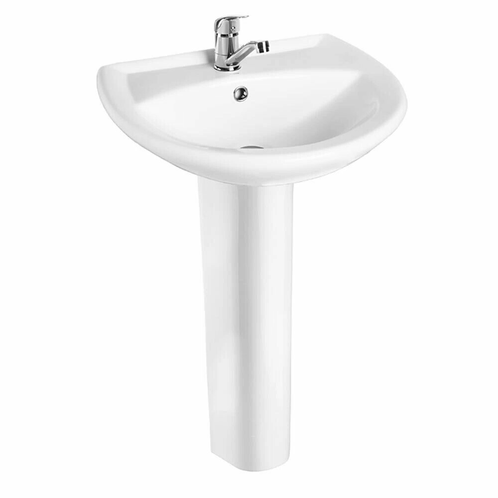 Комплект раковина с пьедесталом Sanita Аттика 55 см белая Sanita ATC55SAWB01/PD. FS/Attica/N/WHT. G/S1