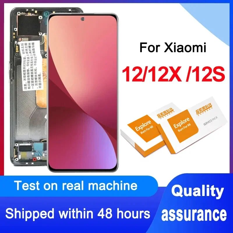 Оригинальный 6,28-дюймовый AMOLED для Xiaomi 12, ЖК-дисплей 12X, дигитайзер 12X Gray With Frame