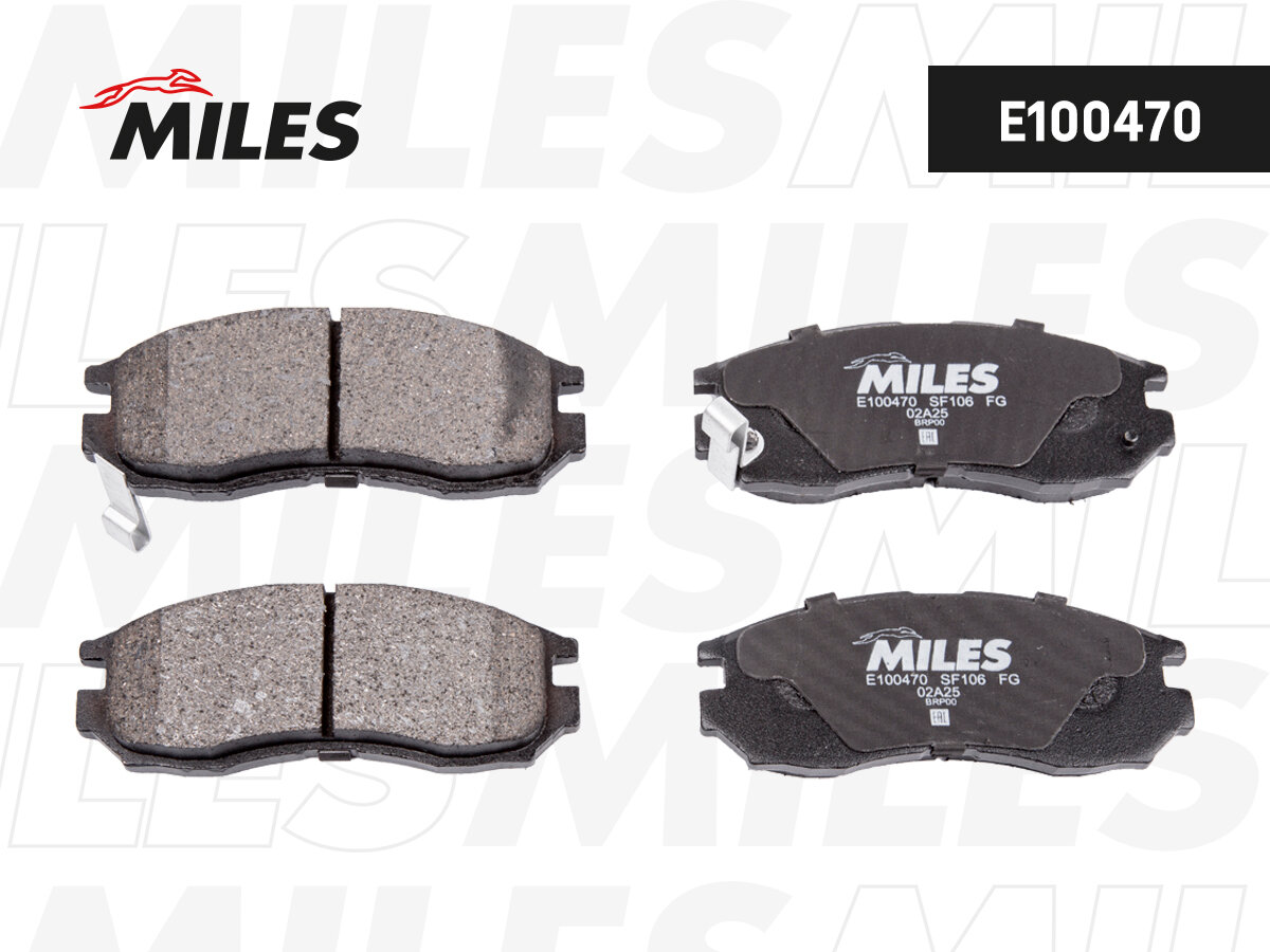 MILES Колодки тормозные передние (Смесь Semi-Metallic) MITSUBISHI GALANT/LANCER 1.8-2.0 88-00 (TRW GDB1128) E100470