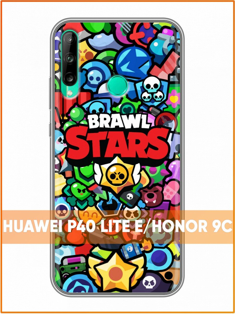 Чехол для Huawei P40 Lite E с принтом для мальчиков Brawl Stars (Хуавей П40 Лайт Е)