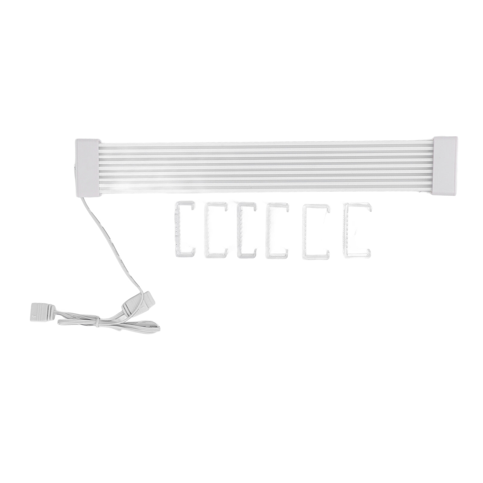 Кабель для подключения 8-контактного разъема к двум 8-контактным разъемам, кабель синхронизации ARGB 5 В, длина кабеля 260 мм, неоновый кабель для материнской платы и видеокарты, с гребенками для проводов, белый наконечник.