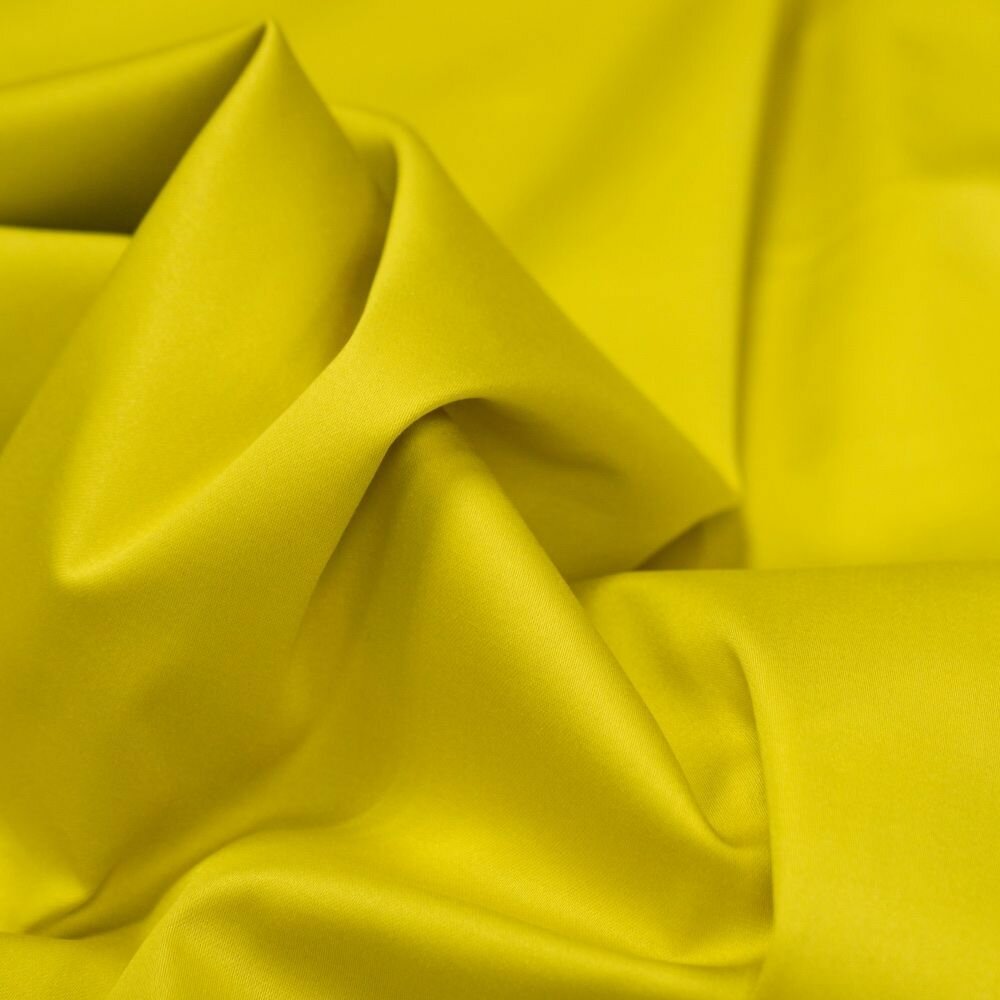 Хлопок сатин стрейч ярко-желтый Vers. Ткань для шитья 1.95м