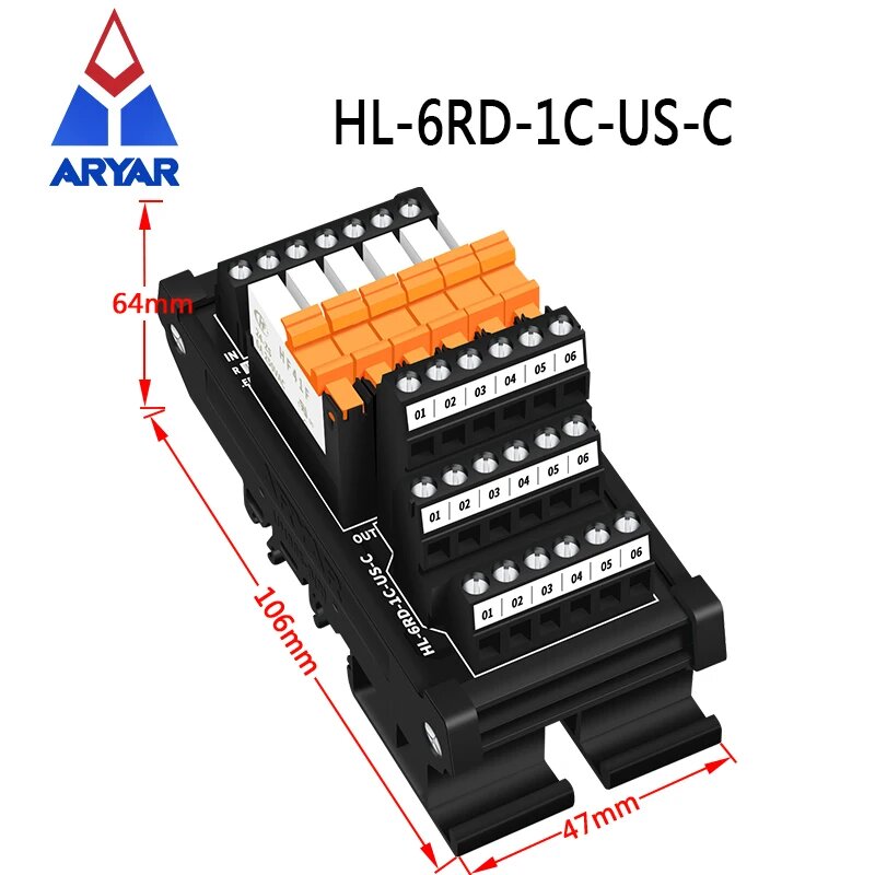 Релейный модуль HL-6RD-1C-US-C 24V для DIN-рейки