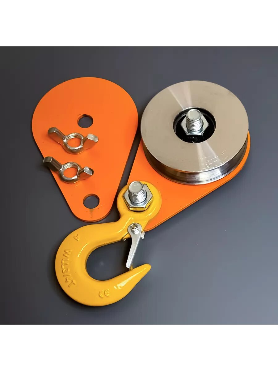 Блок ф 80 мм с крюком и роликом