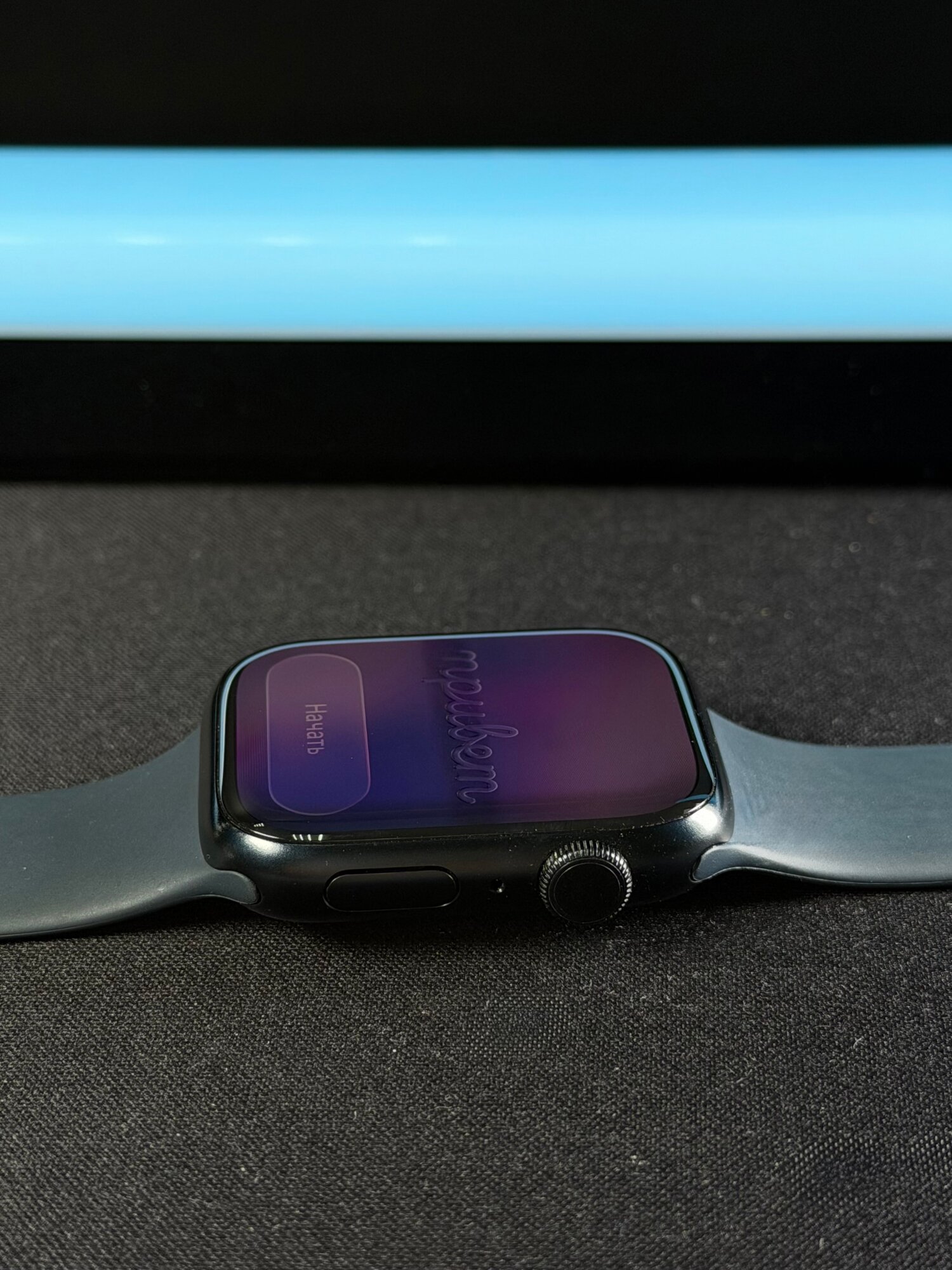 Умные часы Apple Watch 7, Midnight/Midnight, 45mm, S/L, 83%, RU, силикон, алюминий