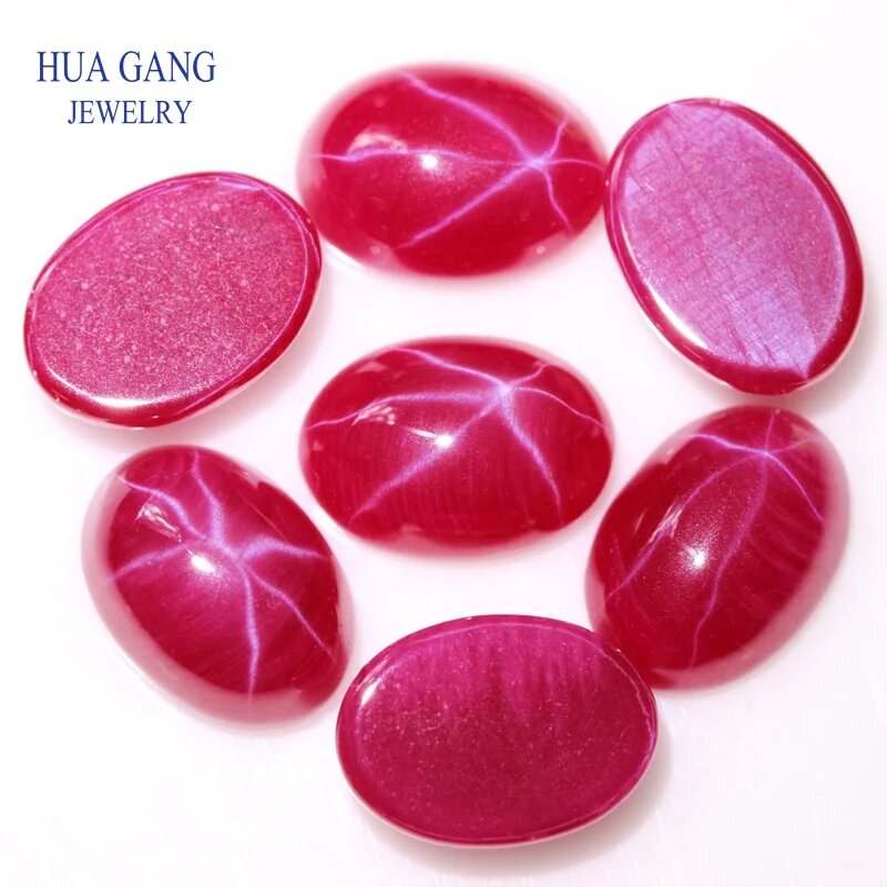 Бусины Excellent Heart корунд сапфир овальные красные синие Бордовый, 6x8mm 1pc, Red