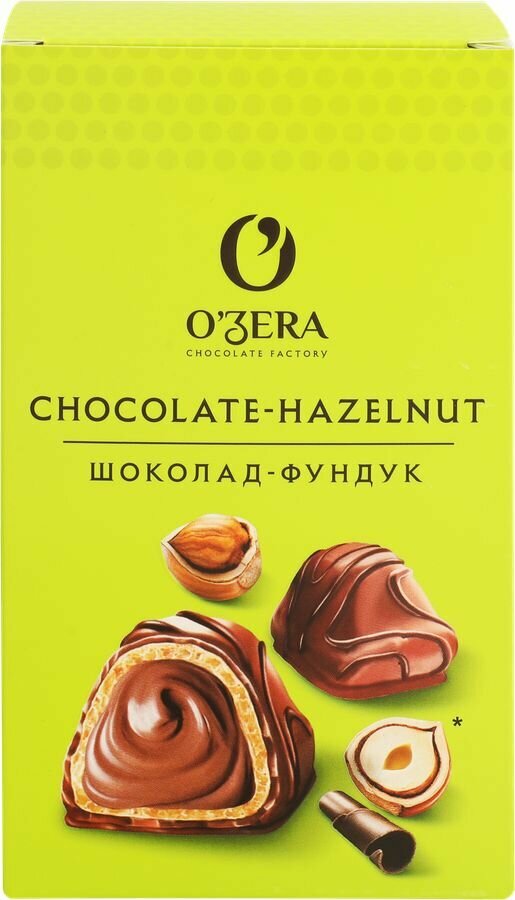Конфеты O'ZERA ваф. с орех. нач. в мол. шок. (Россия) 150г