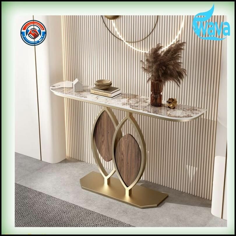 Консольный стол с мраморной столешницей, металлические ножки, компактная прихожая консоль для ключей и декора, современный дизайн, устойчивая и легко моется