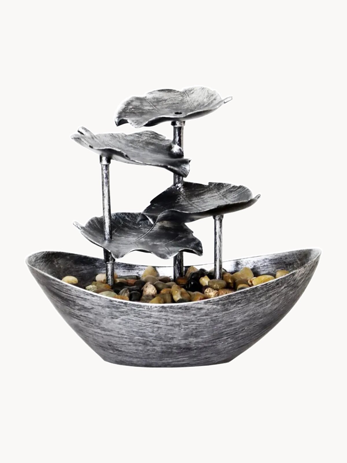 Фонтан декоративный настольный комнатный серебристый