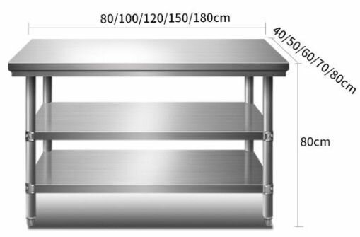 Двухъярусный рабочий стол из нержавеющей стали, кухонная столешница