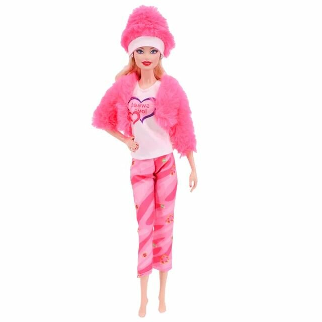 Комплект одежды для кукол 29 см /болеро, футболка, брюки, шапка