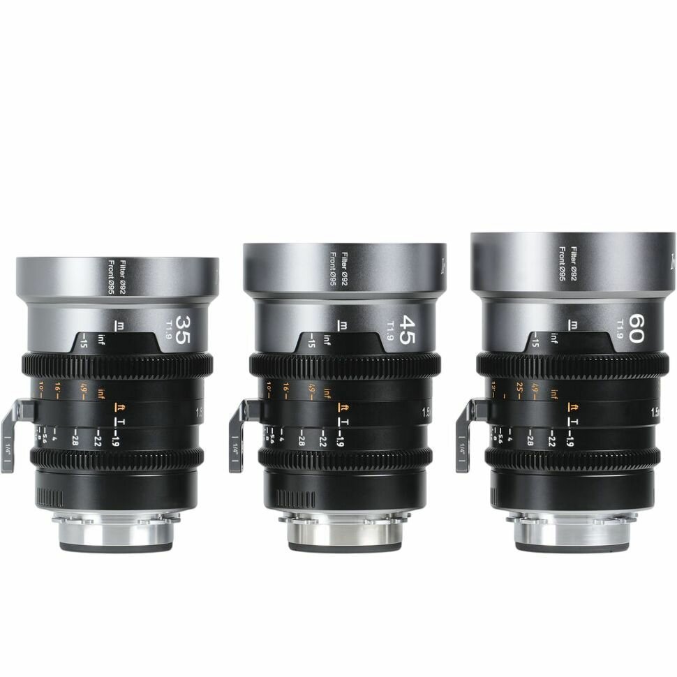 Комплект объективов Sirui IronStar 35/45/60mm T1.9 Anamorphic Cine 1.5X Blue Flare EF/PL-mount