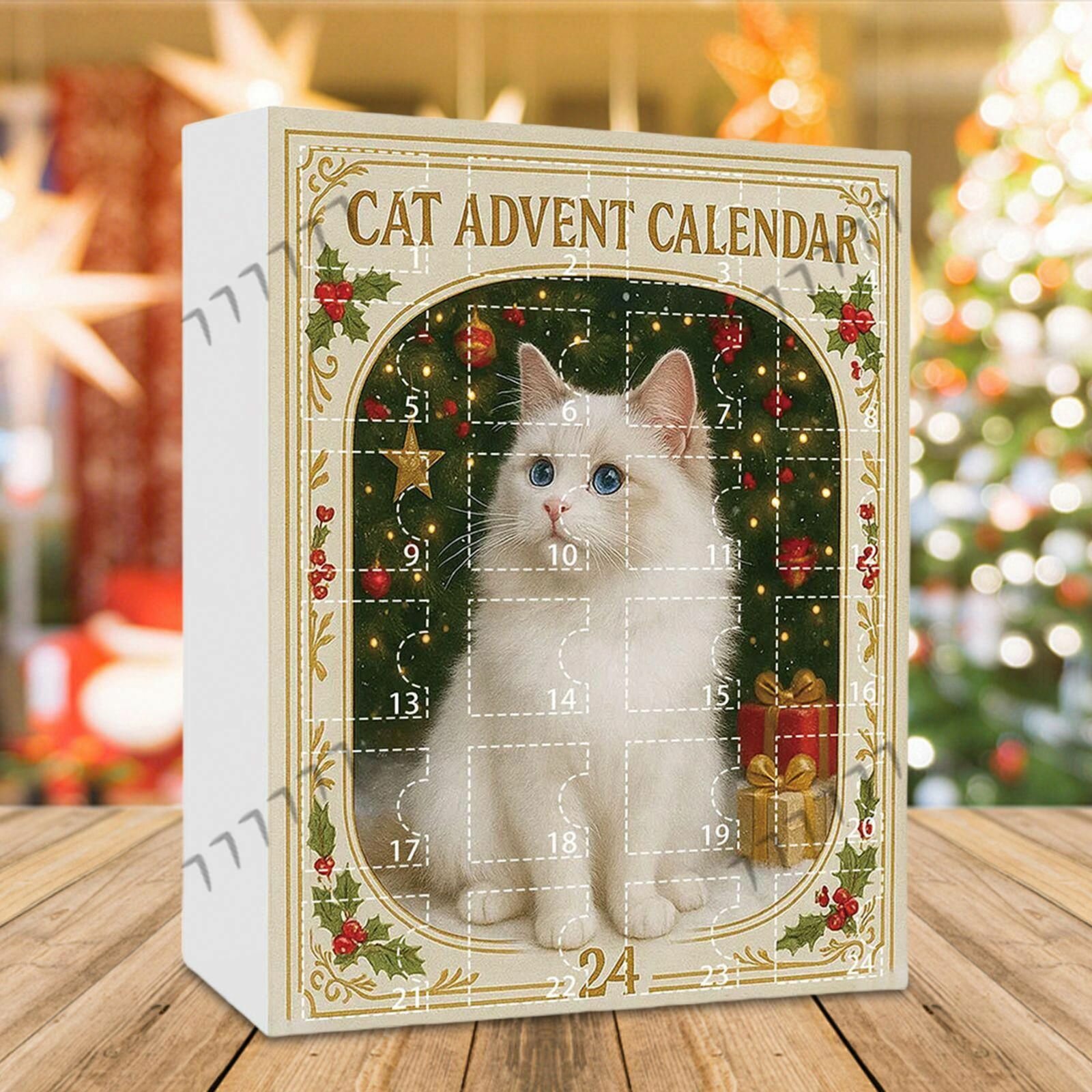 Cat Advent Calendar 2025 Симпатичные украшения для кошек 24 дня Рождественский календарь обратного отсчета