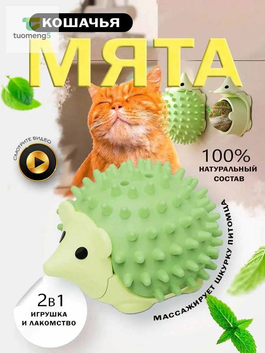 Игрушка для кошек с лакомством кошачьей мятой шарик