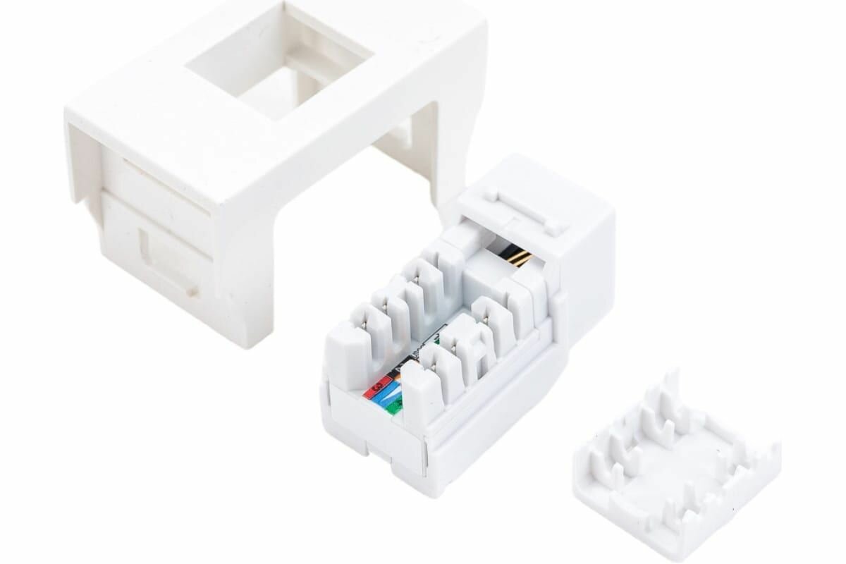 Телефонная розетка DKC RJ12, 6P6C, Viva, белая, 1мод 45018