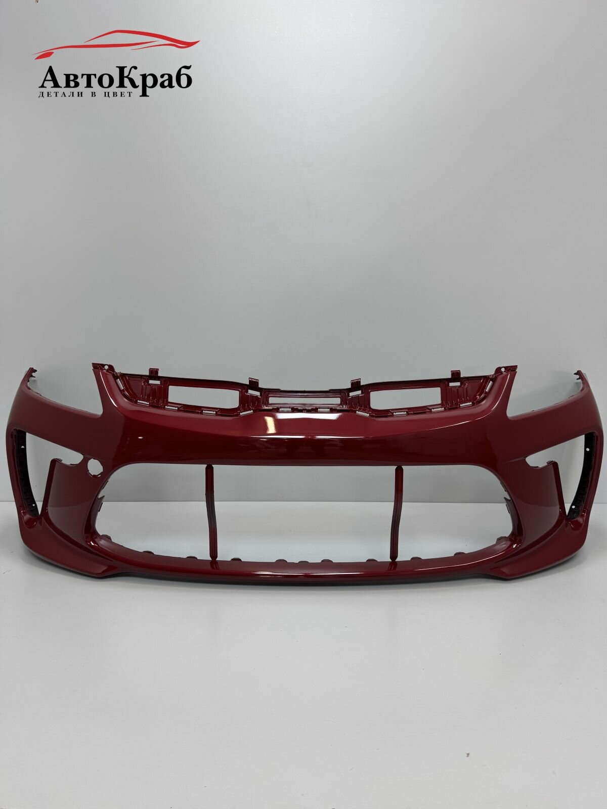 Бампер передний в цвет для Киа Рио 4 2017 - 2020 г. R4R - красный