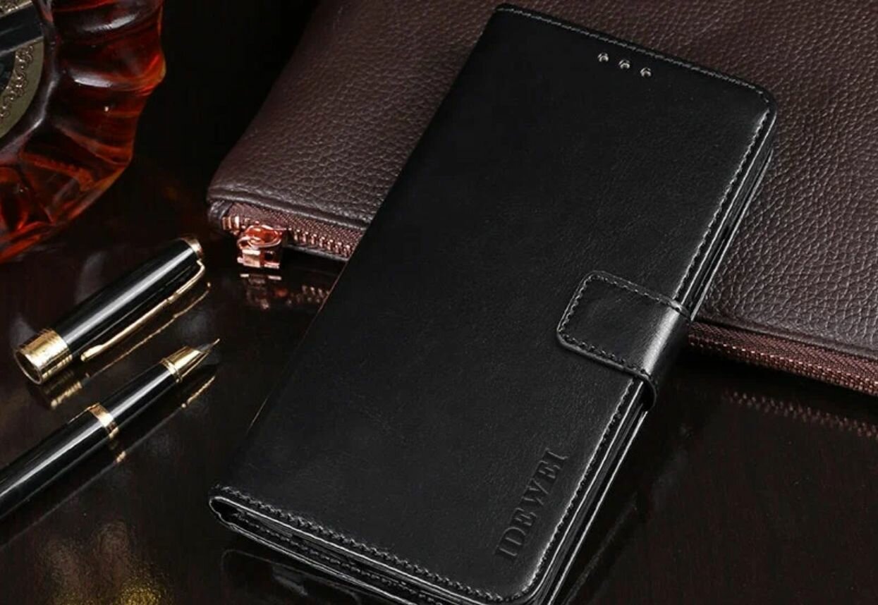 Чехол-книжка "Чехол. ру", для Huawei P40 Lite, водоотталкивающий, черный, металл