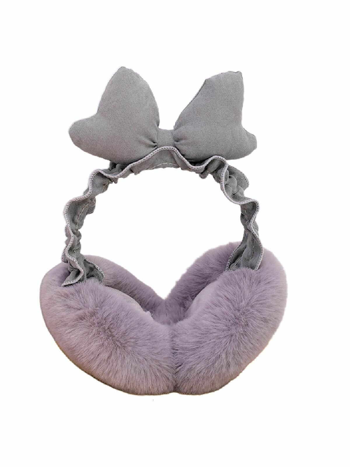 Наушники меховые, Зимние женские складные теплые наушники_7540 современный серый