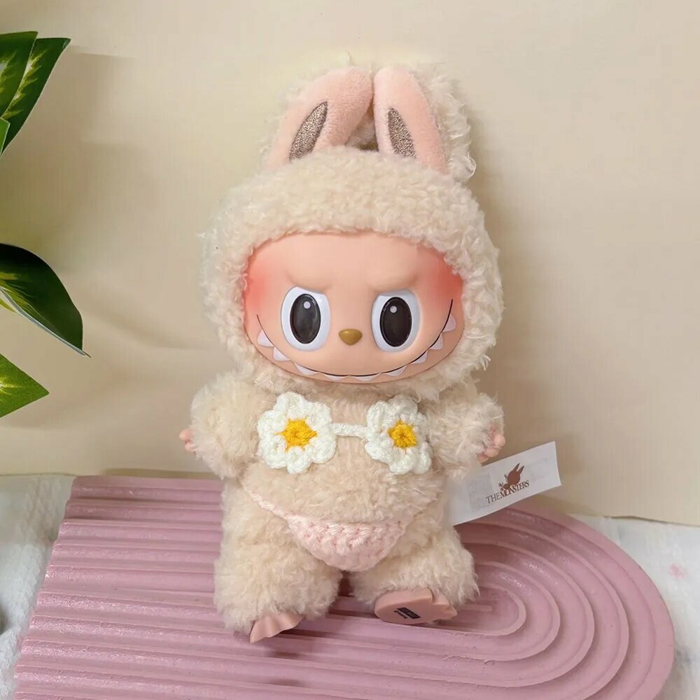 Летний пляжный комплект купальника Бикини для куклы 17см Лабубу, Без куклы