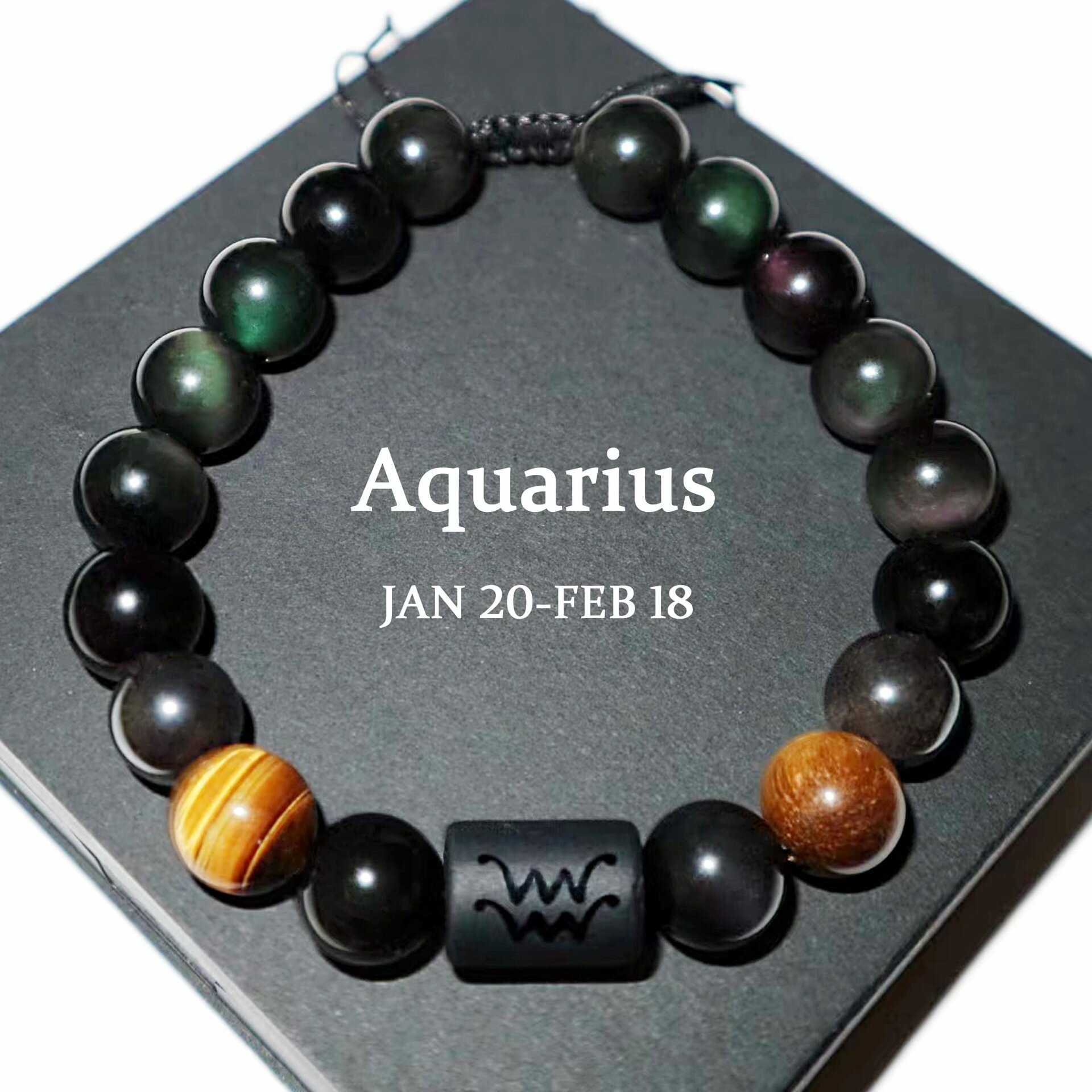 Браслет для гадания, YM Зодиак Обсидиан Кристалл Удача Фортуна