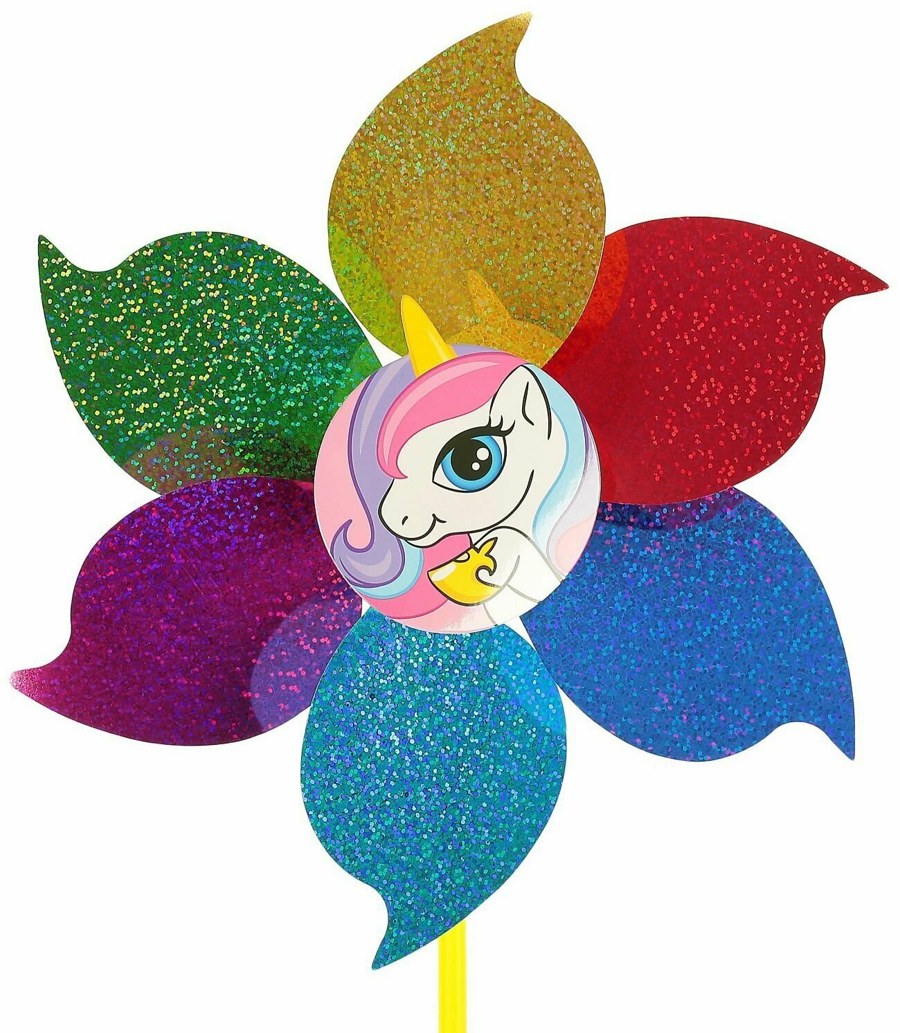 Детская игрушка ветерок "Единорог" для игр на улице, ветрячок для детей, вертушка на палочке, 35 см