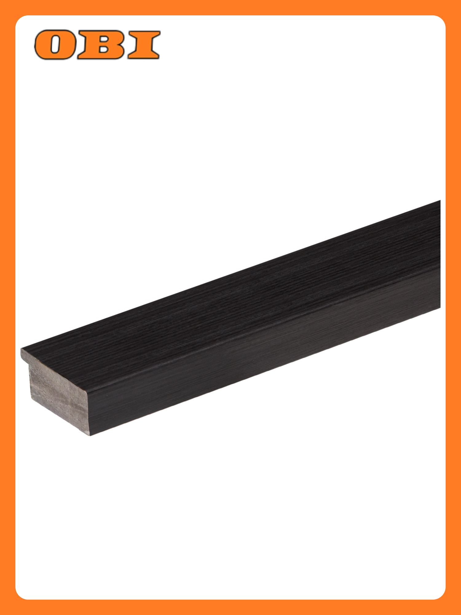 Завершающая рейка GRACE 3D RAIL, полистирол, матовая, черная, 30x16x2700мм