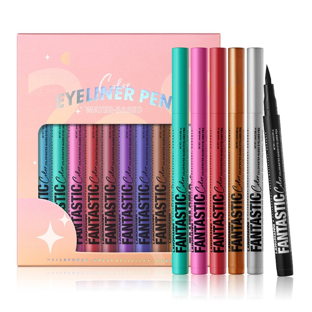 12 цветов / набор, жидкая подводка для глаз, матовая, быстросохнущая, не оставляет пятен