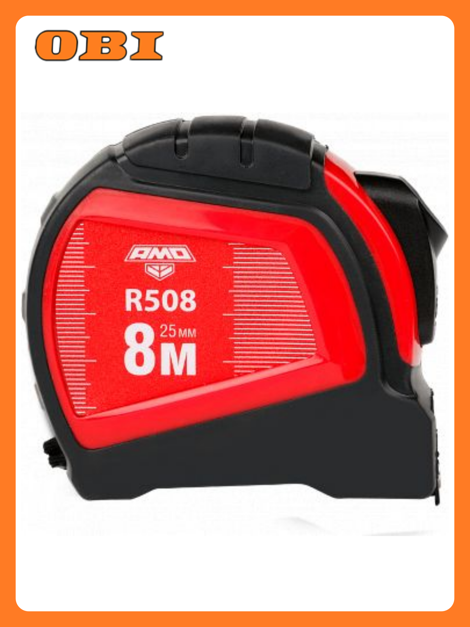 Рулетка геодезическая AMO R508, с магнитным креплением, двухсторонняя шкала, 8м