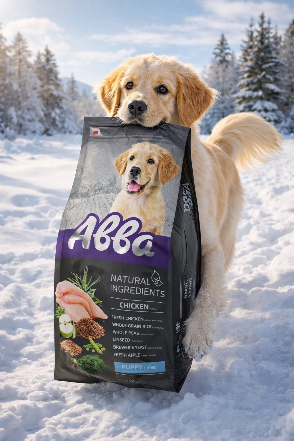 Сухой корм Авва "Natural Ingredients", для щенков крупных пород, курица, 12кг