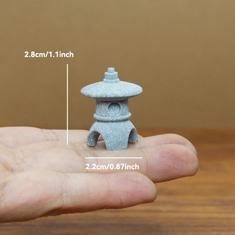 Винтажный дзен, миниатюрный песчаный камень, башня, павильон, украшения, фигурки фонарей, японский сад, бонсай, рокарий, ландшафтный дизайн, домашний декор