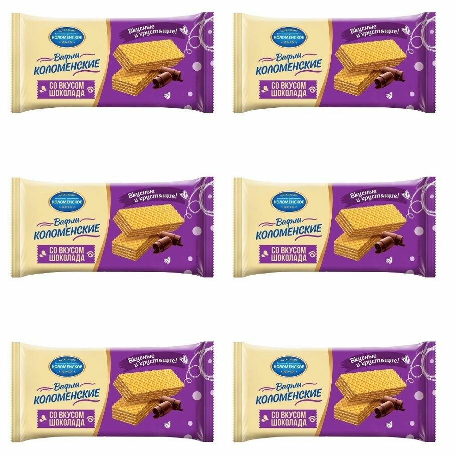 Коломенский Вафли Каприччио, с шоколадной начинкой, 200 г, 6 уп.