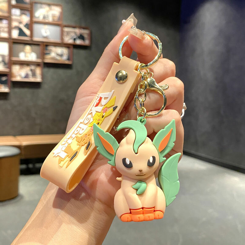 Брелоки с Пикачу, покемонами и семейством Иви, плюшевые игрушки, милые брелоки для рюкзаков, автомобильные брелоки