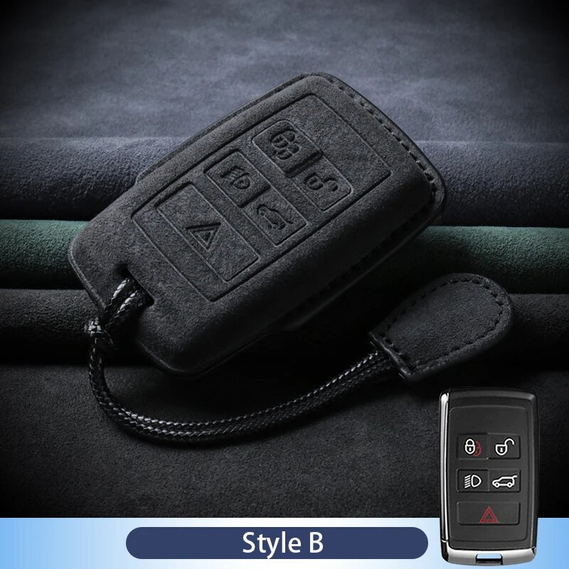 Замшевый кожаный чехол для ключей от автомобиля Land Rover Range Rover Evoque Black B1, For Jaguar