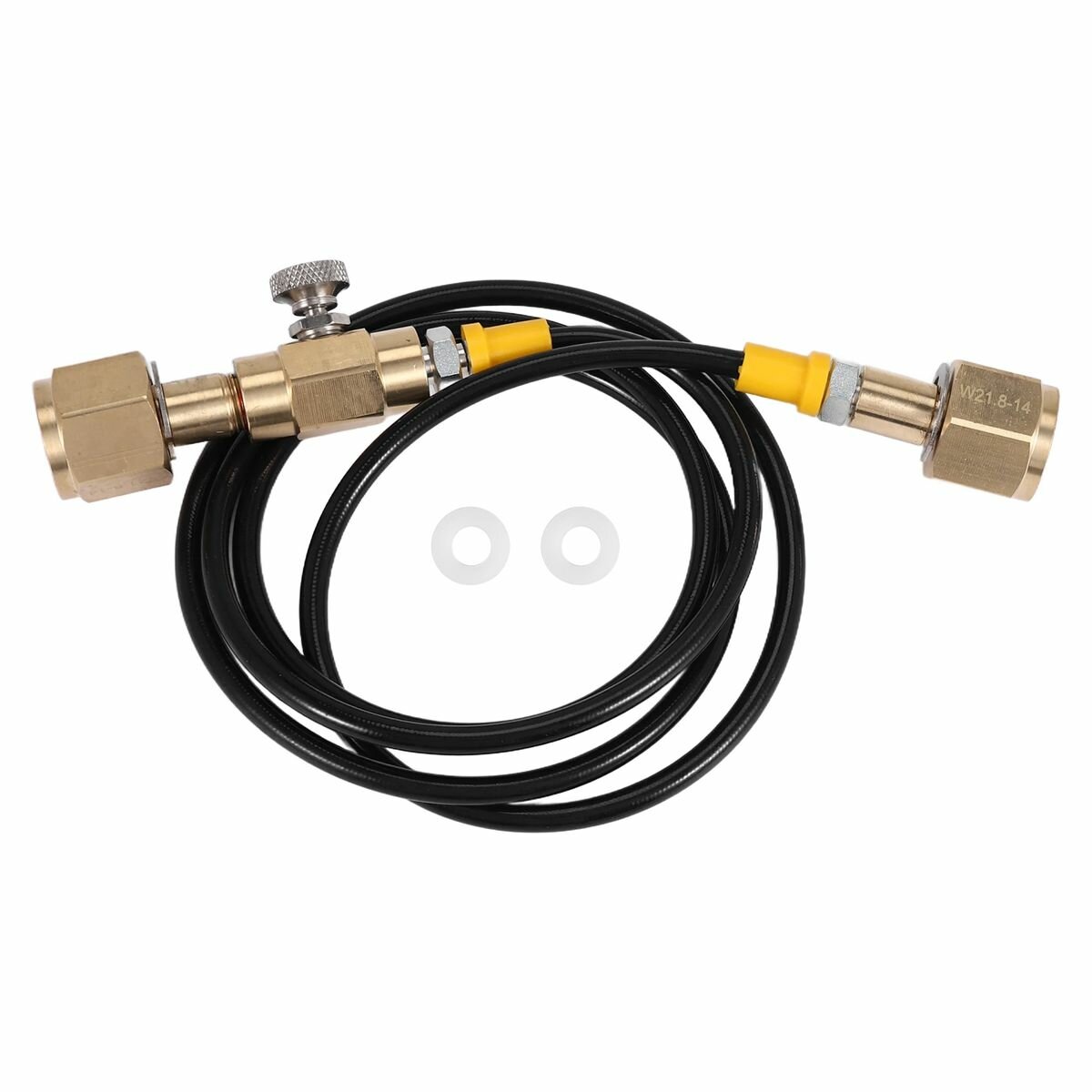 Переходник для заправки кислородных баллонов с адаптером и шлангом 1,5 м (5 футов) W21.8-14 на W21.8-14 (DIN 477)