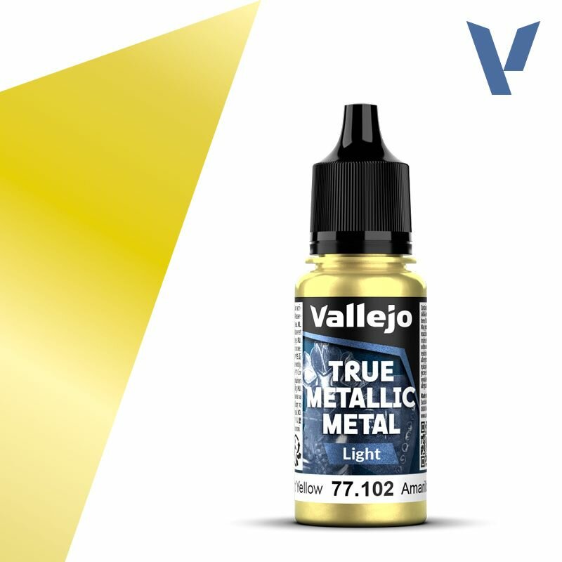 Акриловая краска для моделирования - Vallejo True Metallic Metal - Radiant Yellow (Light)