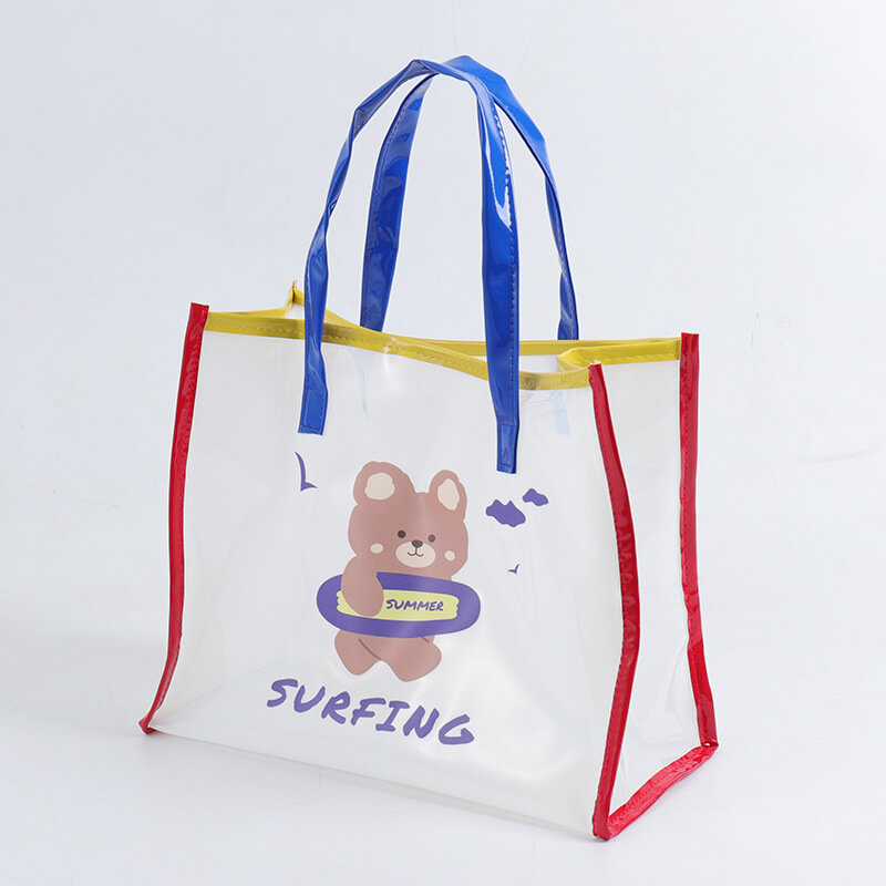 Милая прозрачная Желейная сумка ПВХ водонепроницаемая сумка мультфильм сумка для плавания сумка для стирки сливная