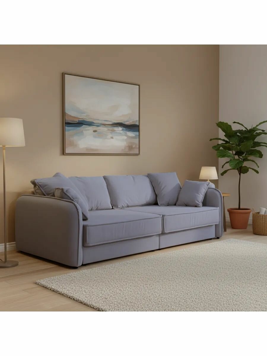 Диван-кровать агап раскладной на кухню, в гостиную, спальное место 168Х200, серый