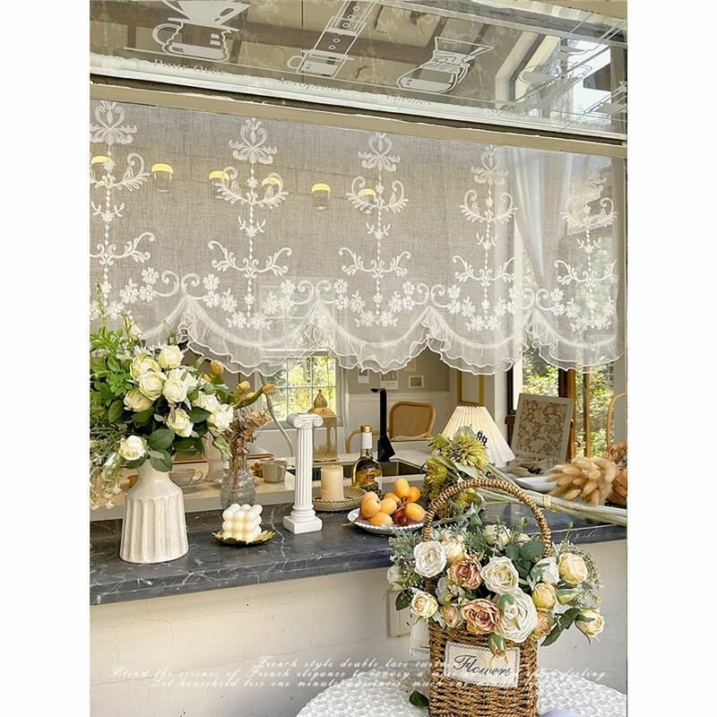 Кружевные арочные перегородки, дверные занавески, оконные ламбрекены