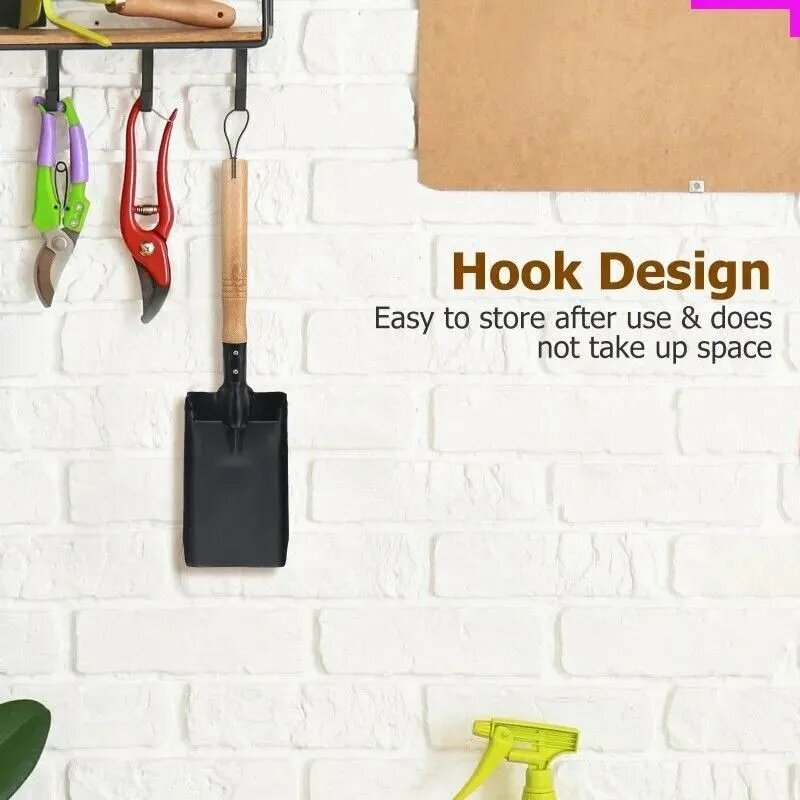 Совок каминный металлический с деревянной ручкой,1 шт.